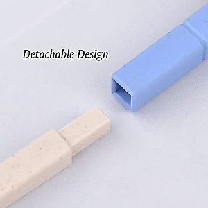 JIABEIUS 4 Sets Collapsible Reusable Utensils Set with Case, Wheat Straw Portable Utensils Include Spoon Knife Forks Chopsticks for Adult Travel Picnic Camping Or Birthday Use