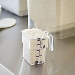 Yamazaki Industries 5424 Airtight Rice Bin, 22.0 lbs (10 kg), Measuring Cup Included, Black, Approx. W 12.0 x D 7.8 x H 12.2 inches (30.7 x 19.7 x 31.2 cm), Tower, Moisture and Oxidation Prevention