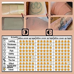 Tattoo Cover Up, Tape, Cover Up Sticker Pads Patches Sheets, Scar Concealing Tape, Waterproof, Lasts 3-7 days, Trendy Tape Available in 3 Color Options! 【Brown 4Pcs】