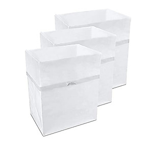 Clean Cubes 13 Gallon Trash Cans & Recycle Bins for Sanitary Garbage Disposal. Disposable Containers for Parties, Events, Recycling, and More. 3 Pack (White)