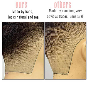 HAIRWAY Male Mannequin Head with 100% Human Hair 8 Inch Hairdresser Practice Cosmetology Styling Training Manikin Doll Head with Table Stand Clamp (Natural Black)