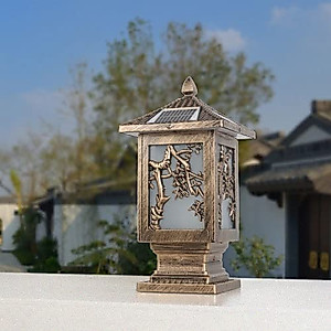 XMFXIAO Waterproof Outdoor Solar Column Head Light Home Garden Lighting Lawn Lamp Camping Convenient Night Lighting Equipment Modern Minimalist Villa Wall Decoration Lamp