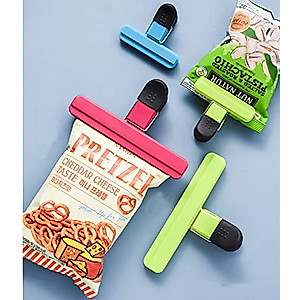 11 Pack Chip Bag Clips, Food Bag Clips Plastic Sealing Clips with Good Grips, Assorted Sizes Heavy Duty Bag Clips for Food Kitchen Bags