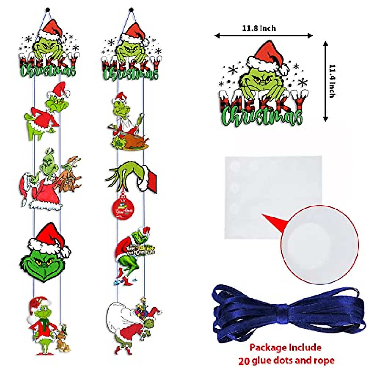 Christmas Door Hanging Merry Christmas Banner Porch Sign Banners Welcome Hanging Christmas Party Decorations