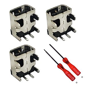 Rinbers Pack of 3 AC-DC Power Jack Input Charging Port Replacement for Nintendo 2DS / New 2DS XL/DS/DSi XL with Opening Tool Kit