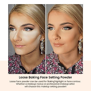 FREEORR Pink Setting Loose Face Powder, Oil Control Minimize Pore, Loose Baking Face Setting Powder Makeup, Soft Focus Make Up Setting Powder, Matte Flawless Finish,8g (02 Pink Complexion)