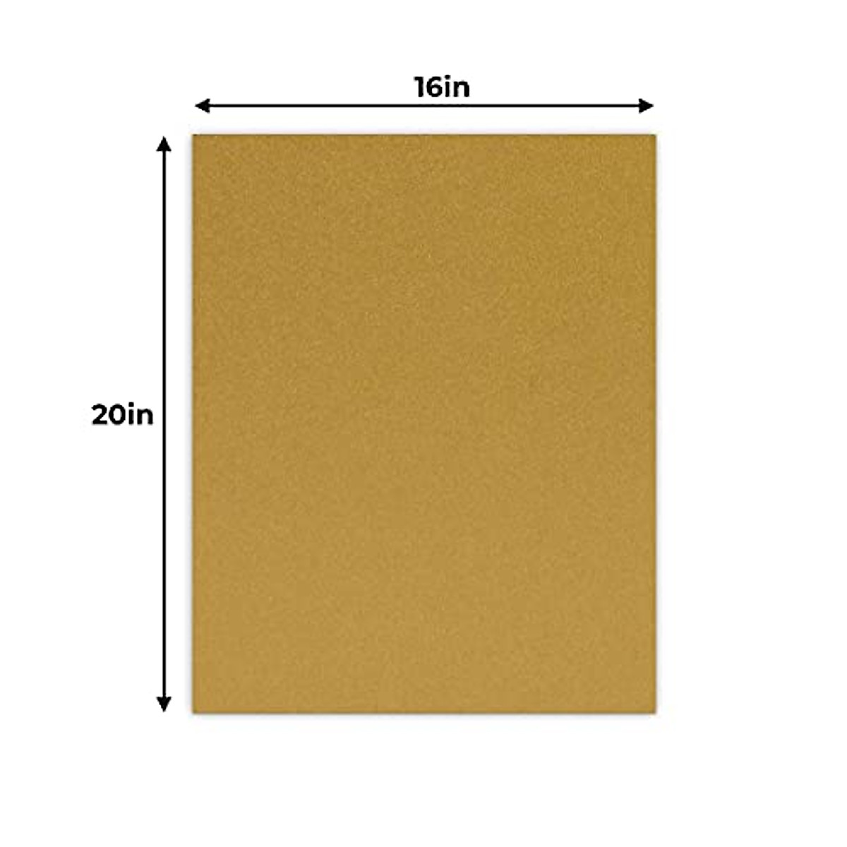 CountryArtHouse Metallic Gold Acid Free 16x20 Backing Board - Uncut Photo Mat Board - 1 Sheet