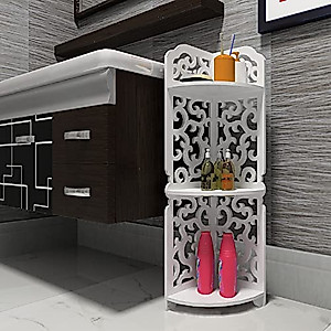 Yeysynana 3 Tier Corner Shelf,Corner Shower Caddy,Bathroom Caddy Organizer Shower,Ladder Corner Shelf for Living Room,Bathroom Shelves Freestanding for Small Spaces (Baroque)