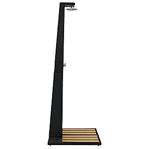 vidaXL Garden Shower Freestanding Rotatable Shower Nozzle Water Pressure Adjustable Outdoor Patio Poolside Shower Bath Stall Poly Rattan WPC