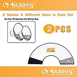 Soft Dog Cone Collar, 2 PCS (for Exact Size) Flexible Plastic Cone for Dogs After Surgery, Dog Recovery Collar, Adjustable E-Collar for Large/Medium/Small Dogs Cat, Comfy Elizabethan Collar (M)