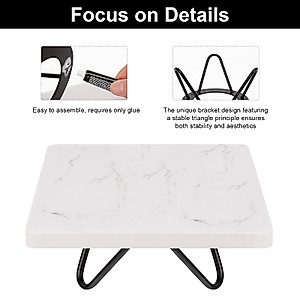 Winmien Marble Modern Style Decor Display Risers, Bathroom Vanity Tray, Kitchen Storage, Bathroom Storage, Display Shelf（White）