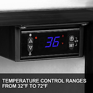 ICEJUNGLE Refrigerator, Single Door, Silver Outdoor Refrigerator 24'' Built-in/Freestanding Compressor Beverage Fridge Refrigerator for Home and Commercial Use