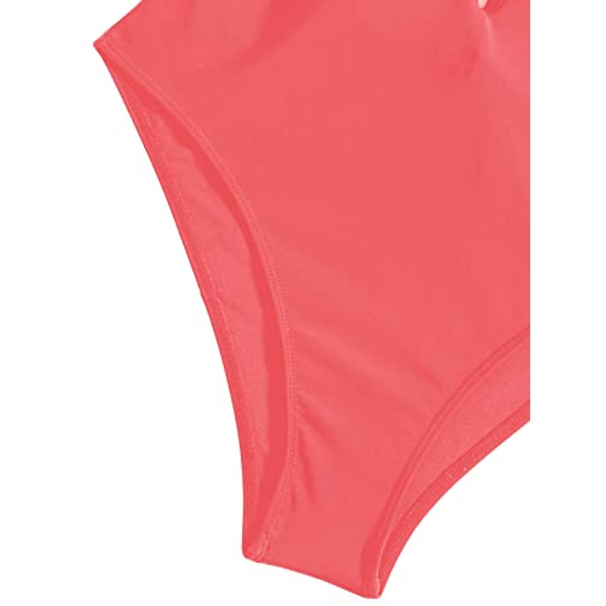 SweatyRocks Women's Sexy Basic Criss Cross Tie Knot Front Deep V Open Back One Piece Swimwear Watermelon Pink S