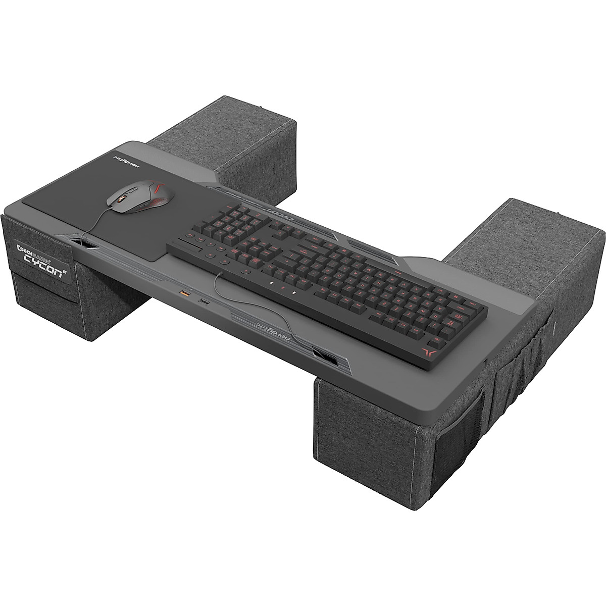 Couchmaster CYCON² Fusion Grey - Couch Gaming USB-Hub Desk for Mouse & Keyboard (for PC, PS4/5, Xbox One/Series X), Ergonomic lapdesk for Couch & Bed