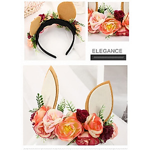 Cute Bunny Ear Headband For Toddler Baby Girls Easter Headwear Floral Rabbit Cosplay Headdress Hoop Hair Accessories
