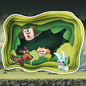 MOVEBO Felt DIY Sewing Crafts Animal Crafting Sewing Kit Fun DIY Stuffed Animal Sew Kits for Kids Boys and Girls (4 Animal Toy DIY Set Including Rabbits, Owls, Squirrels, Deer)