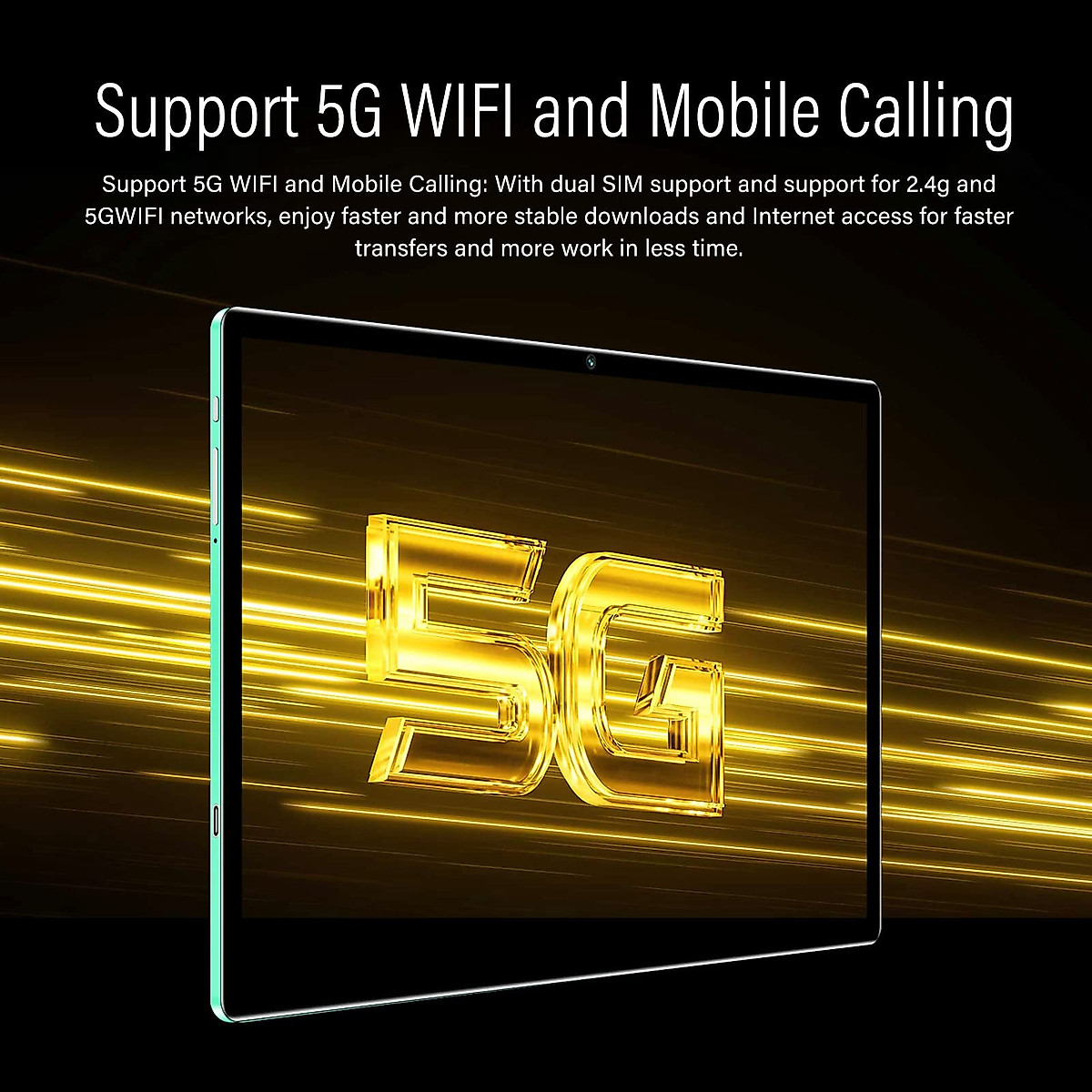 10.1In Tablet, 8 Core CPU and 256GB of Storage High Performance Computer,2.4 5GWiFi Dual Band 8MP 20MP Dual Camera Calling Tablet,1960x1080IPS Gaming Tablet for Android11