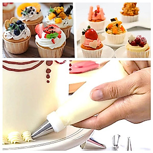 AMBESTAR 24 Inch Extra Large Piping Bags Disposable, Thickened 100Pcs Disposable Clear Plastic Icing Piping Bags, Food Grade Cake Decorating Bags for Dessert, Pastry, Cookies, Cupcake Decorating