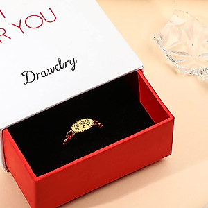 Drawelry Personalized Vintage Birth Flower Ring Sterling Silver Engraved Iris, Water Lily, Metal, not known