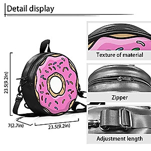 BIGCARJOB Personalized Crossbody Bags for Womens Girls Travel Purse Zipper Wallet,3D Novelty Doughnuts Mini Round Crossbody Shoulder Handbags Casual Sling Satchel Party Holiday Phone Bags