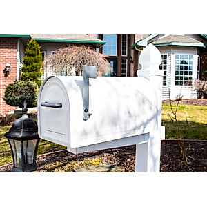 Architectural Mailboxes Reliant Galvanized Steel, Locking, Post Mount Mailbox, Compatibility Code C, MB981WAM, White, Large Capacity