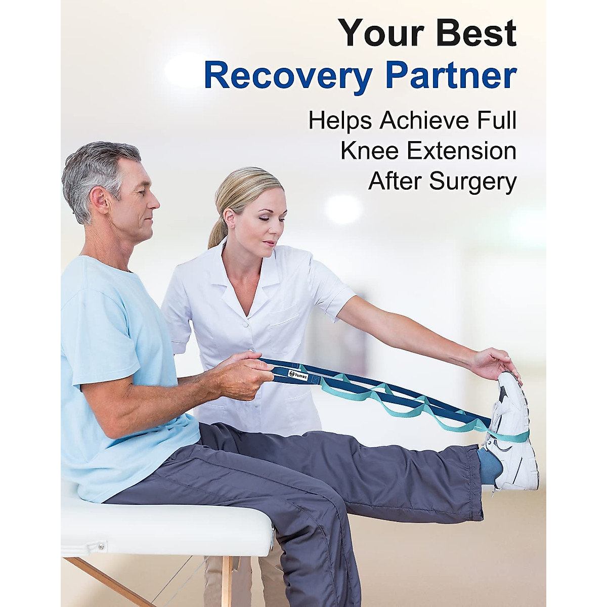 Tumaz Stretching Strap - 10 Loops & Non-Elastic Yoga Strap - The Perfect Home Workout Stretch Strap for Physical Therapy, Yoga, Pilates, Flexibility - [Extra Thick, Durable, Soft]