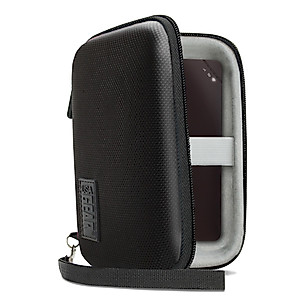 USA GEAR Portable WiFi Hotspot for Travel Carrying Case - Hotspot Booster Case with Wrist Strap - Compatible with 4G LTE Wi-Fi Mobile Hotspots from Verizon, Netgear, Huawei, GlocalMe - Black