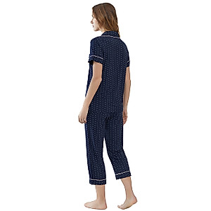 Joyaria Womens Bamboo Viscose Pajamas Set Cooling Moisture Wicking Pjs Night Sweats Sleepwear(White, Small)