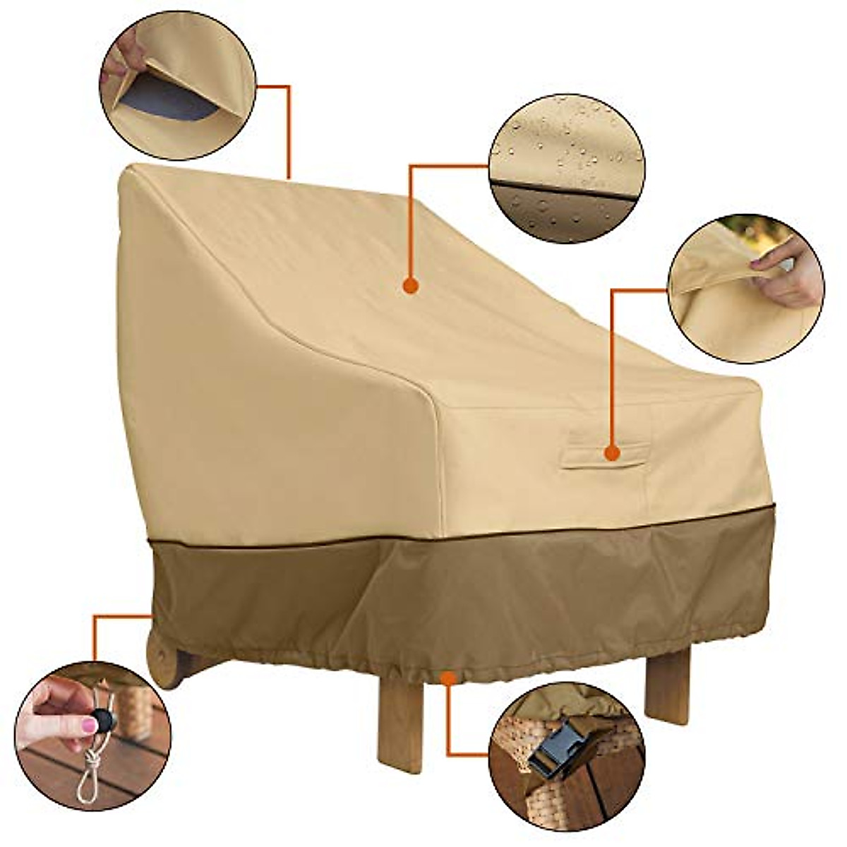 Classic Accessories Veranda Water-Resistant 31.5 Inch Adirondack Chair Cover, Patio Furniture Covers