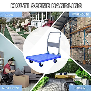 TAGEPOR Folding Platform Truck Push Cart Pull Heavy Duty Flatbed Cart （35.23 * 23.42in） Load 880lbs Handtruck