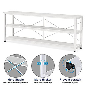 Sofa Table, 3 Tiers TV Stand 70.8 Inches Console Table Extra Long TV Console with Storage Shelves for Living Room, Entryway