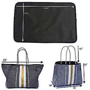 Dallas Hill Designs Large Tote Bag for Women | Neoprene Shoulder Purse | Travel, Beach, Gym Handbag | Extra Pouch