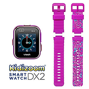 VTech KidiZoom Smartwatch DX2, Special Edition Floral Birds with Bonus, Pedometer, Vivid Violet Wristband