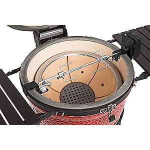 Skyflame Stainless Steel Rotisserie Kit with Heavy Duty Rotisery Motor & Accessories - Compatible with Large BGE | Kamado Joe | Pit Boss & Other Outer Diameter 21.5"-23", 28"-29.5" Ceramic Grill