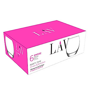 lav Highball Cocktail Glasses Set of 6 - Tall Drinking Glasses for Water, Cocktails, and Juice 17.25 oz - Modern Drinking Glasses for Home, Kitchen, Office - Clear Drinking Glasses