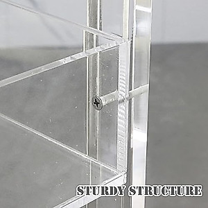 VLOBAOM 2-Tier Rolling Serving Bar Cart, Acrylic Kitchen Island Storage Cart with Wheels, Multifunction Utility Cart, Storage Rack, Mobile Coffee Table,B,Clear