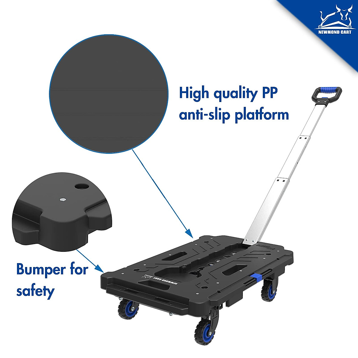 300lb Foldable Platform Hand Truck Push Cart