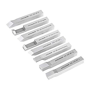 Accusize Industrial Tools 3/8'' 8 Pc Hss Tool Bit Set, Pre-Ground for Turning and Facing Work, 2662-2003
