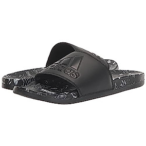 adidas Unisex Adilette Comfort Slide Sandal, Core Black/Core Black/White, 6 US Men