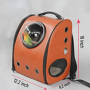 Barn Eleven Portable Travel Pet Carrier Backpack,Space Capsule Bubble Design,Waterproof Handbag Backpack for Small and Medium Birds Parrots Budgerigar Cockatiel
