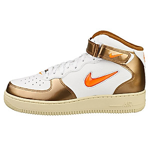 NIKE Unisex Fashion Sneakers, White Total Orange Ale Brown 100, 10.5 US Men