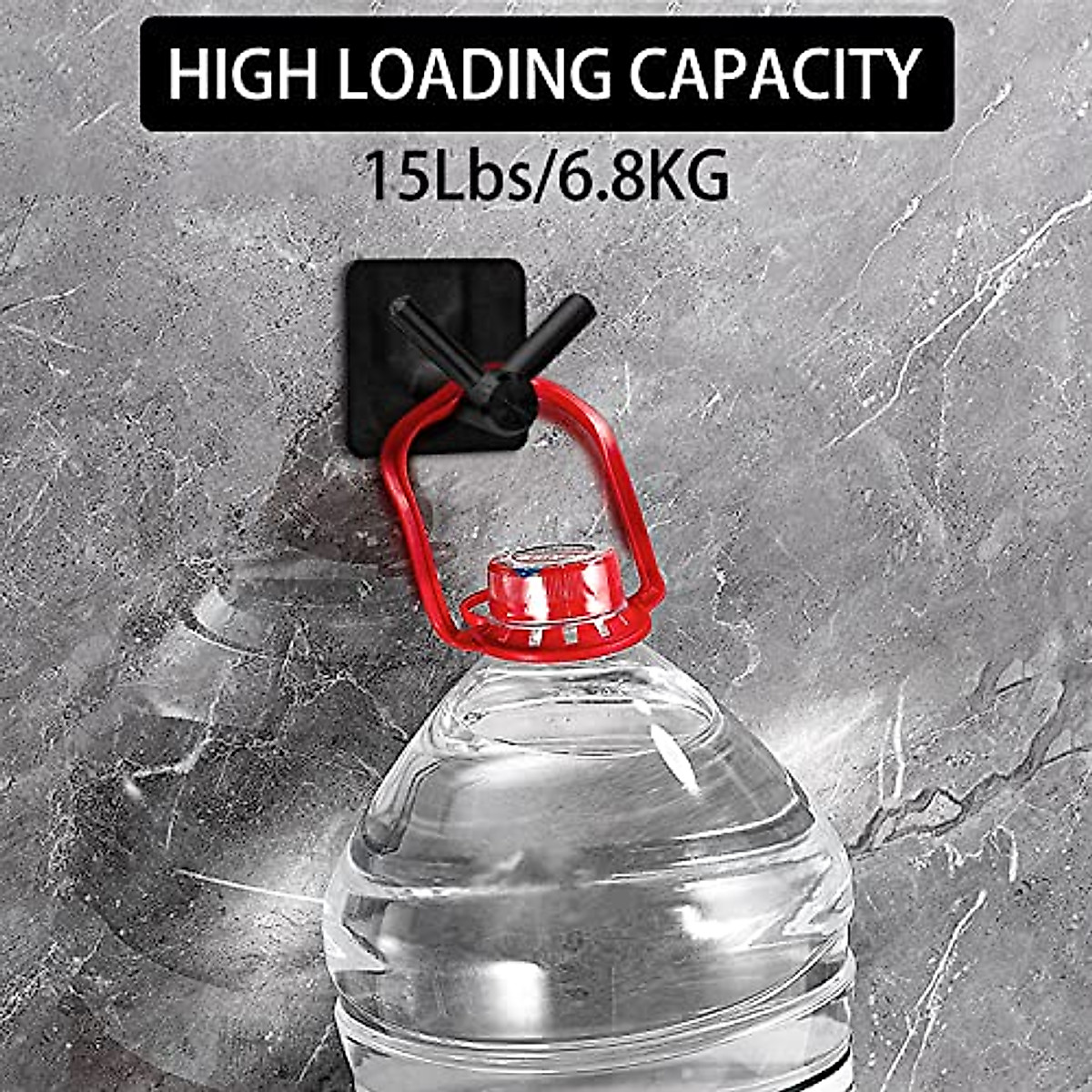 Shengsite Adhesive Hooks, 6 Pack Wall Mounted SUS 304 Bath Towel Hooks, Matte Black Heavy Duty Wall Coat Hooks for Bathroom Bedroom Kitchen Hotel Pool(6 Pack, Matte Black)