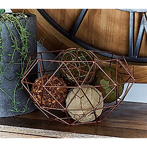 Deco 79 Metal Geometric Wire Tray, Set of 2 12", 14"W, Gold