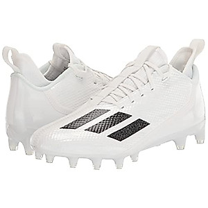 adidas Men's Adizero Scorch Football Shoe, White/Black/White, 11.5
