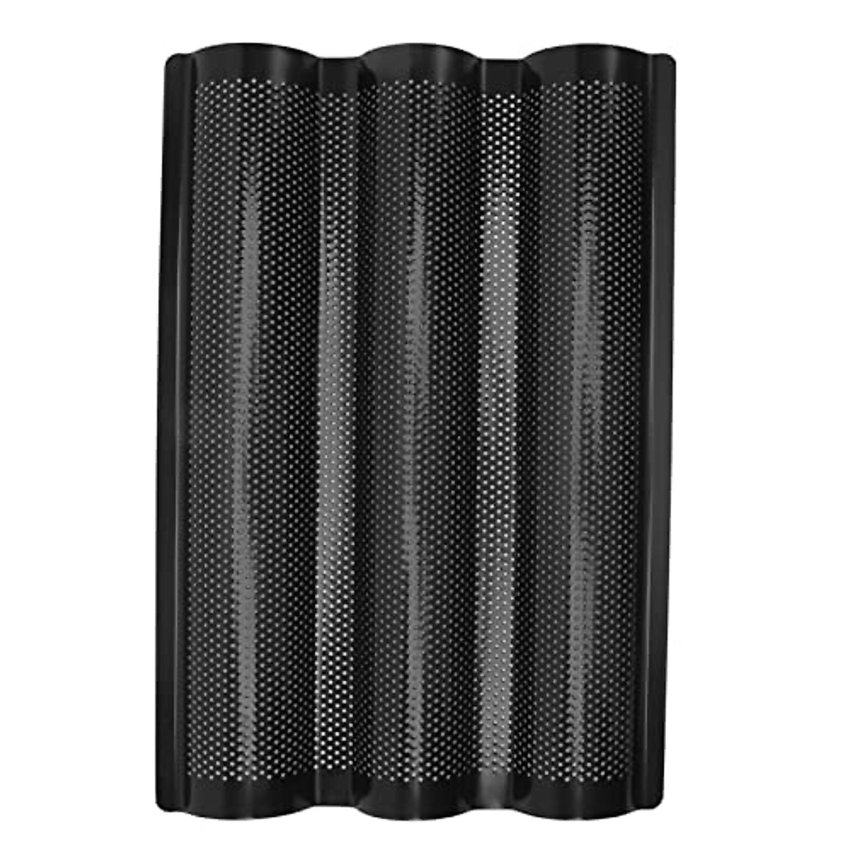 Baguette Pan, French Bread Pan Easy To Release 3 Slots Easy To U Shape Black Uniform Heating Stainless Steel for Kitchen