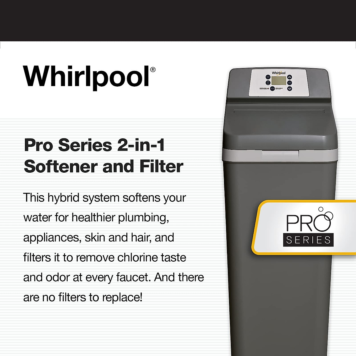 Whirlpool WHESFC Pro Series – Softener/Whole Home Filter Hybrid, Gray