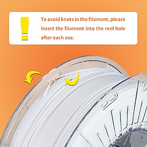 3D Printer Filament Nylon Filament PA6 Nylon Filament 1.75mm White Nylon Clear Spool Net Weight 2.2 lbs 1kg 3d Printing Filament High Strength Durability Heat Resistance 3d Printer Accessories Easy PA