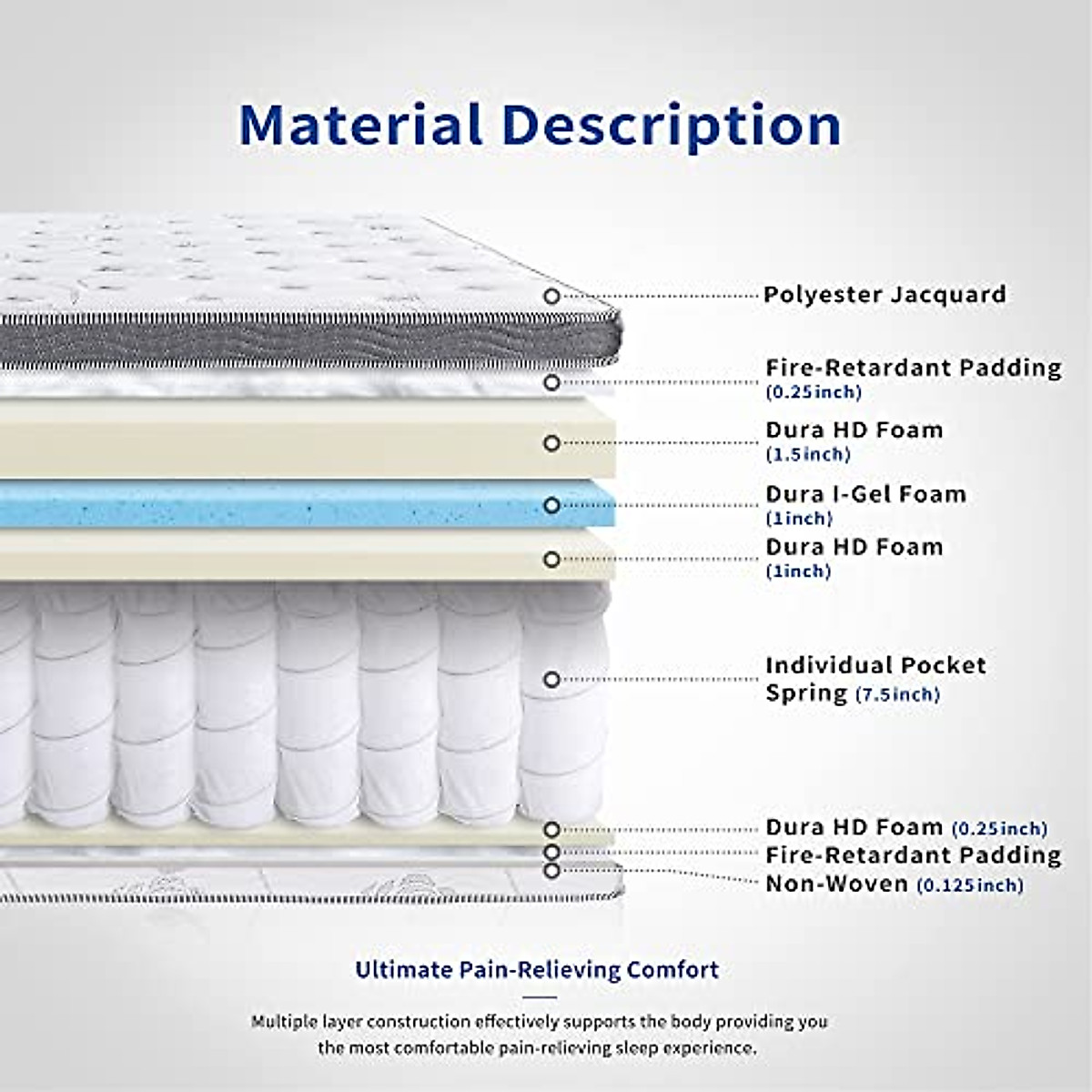 Olee Sleep 12 in Pegasus Euro Box Top Spring Mattress King 12SM01K