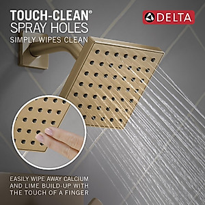 Delta Faucet Velum 14 Series Single-Function Gold Shower Faucet Set, Valve Trim Kit, Shower Handle, Delta Shower Trim Kit, Shower Set, Champagne Bronze T14237-CZ (Valve Not Included)