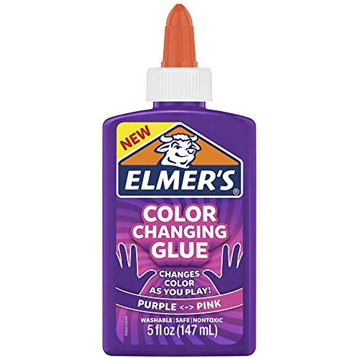 Elmer's Color Changing Liquid Glue | Makes Slime That Changes Color As You Play, Pink to Purple, 5 oz.